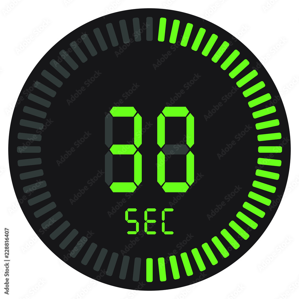 The digital timer 30 seconds. electronic stopwatch with a gradient dial ...