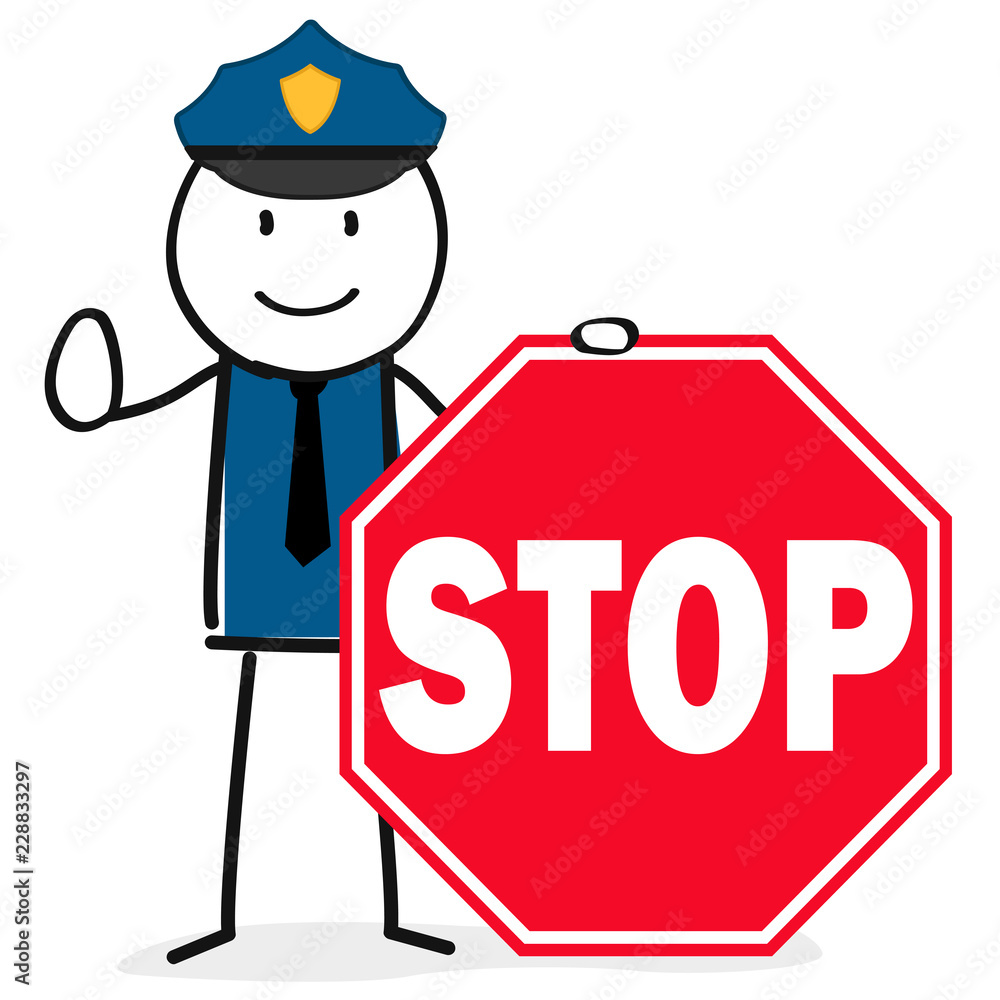 Polizei / Stop / Anhalten / Achtung / Kontrolle Stock-Vektorgrafik ...