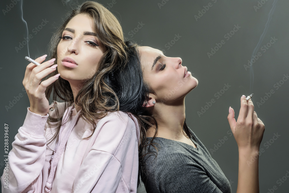 Smoking addiction. Actual social problem. Drug addict or medical abuse ...