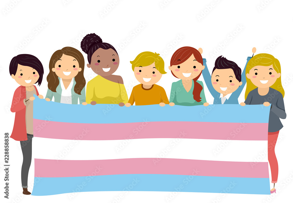 Stickman People Transgender Flag Illustration Stock Vector | Adobe Stock
