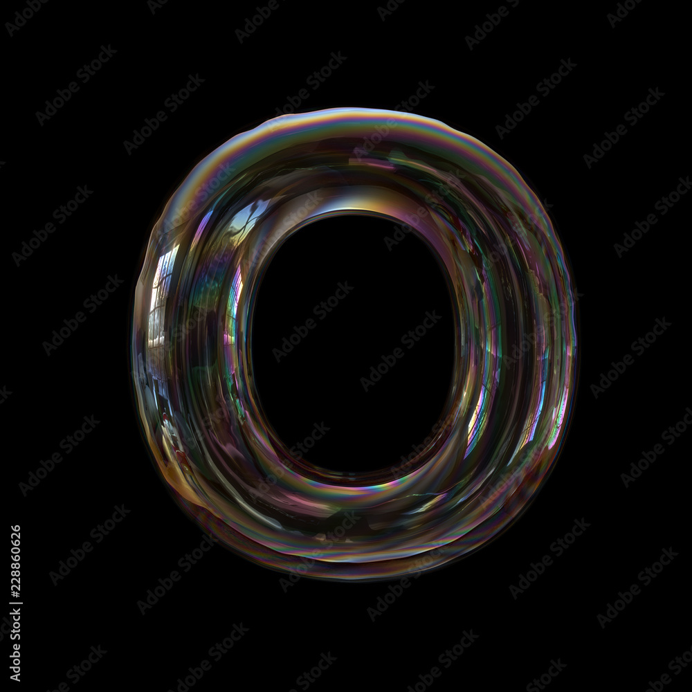 Soap bubble letter O - Upper-case 3d transparent font - childhood ...
