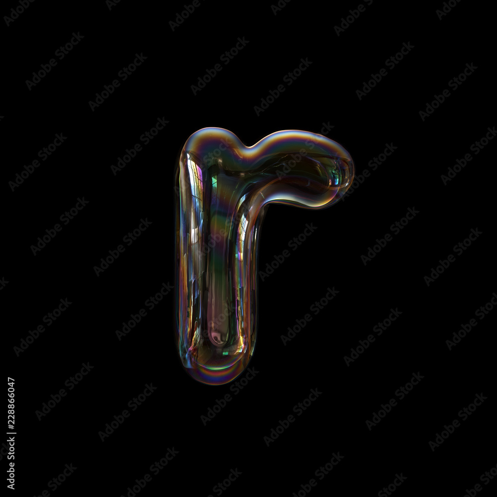 Soap bubble letter R - Small 3d transparent font - childhood ...