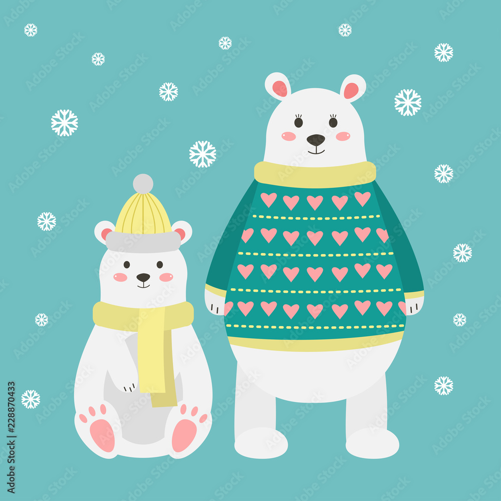 Holiday Polar Bear Clip Art