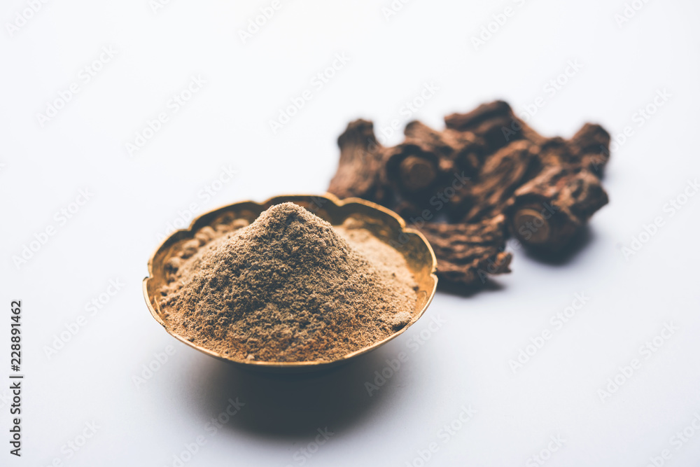 Hemidesmus indicus also known as Ananthamoola or Naruneendi or Nannari ...