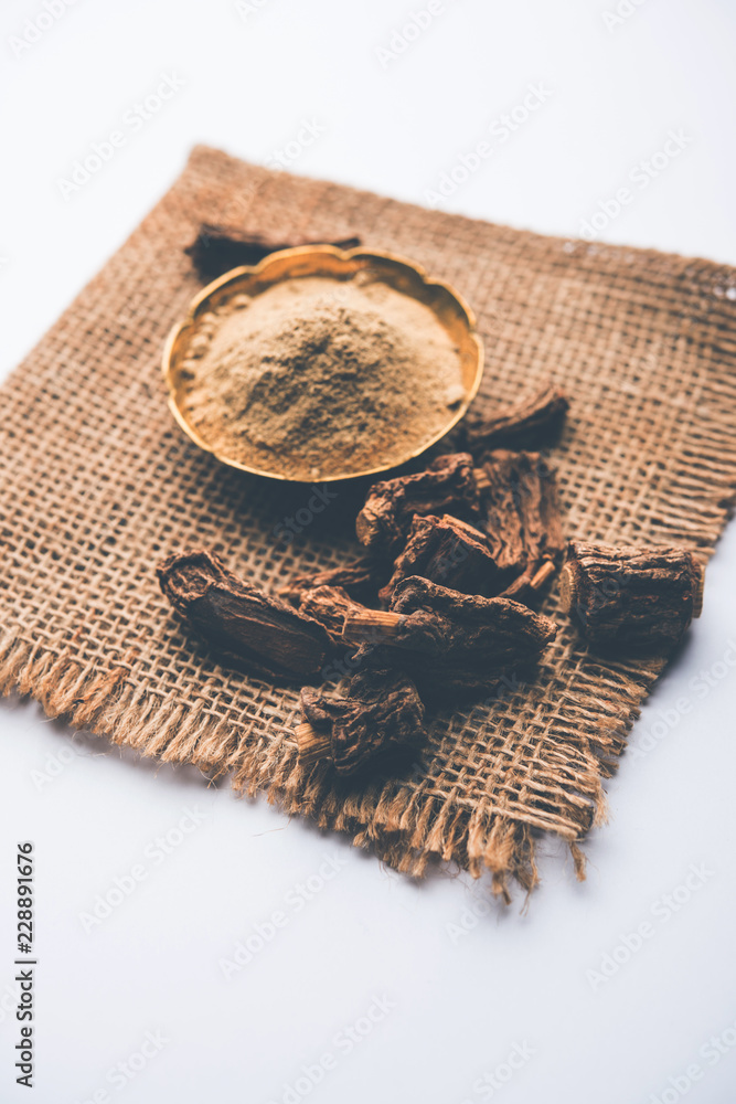 Hemidesmus indicus also known as Ananthamoola or Naruneendi or Nannari ...