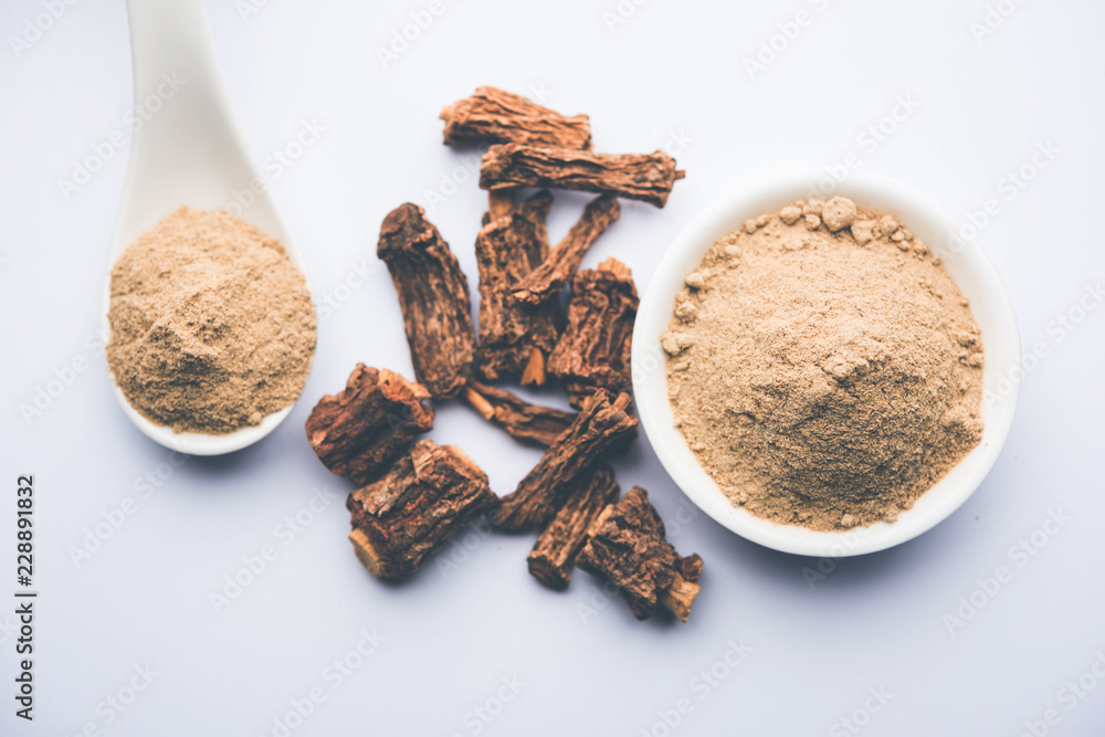 Hemidesmus indicus also known as Ananthamoola or Naruneendi or Nannari ...