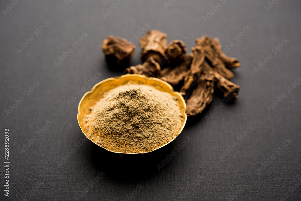 Hemidesmus indicus also known as Ananthamoola or Naruneendi or Nannari ...