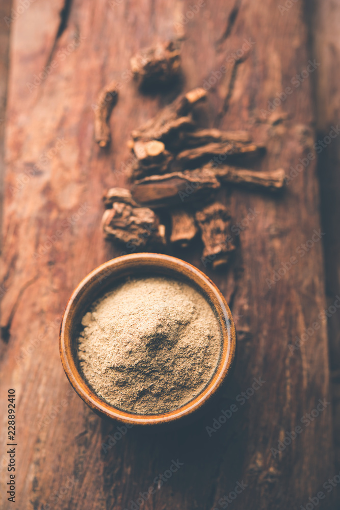 Hemidesmus indicus also known as Ananthamoola or Naruneendi or Nannari ...