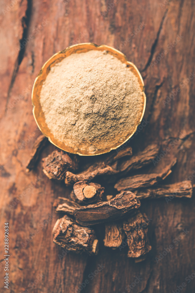 Hemidesmus indicus also known as Ananthamoola or Naruneendi or Nannari ...