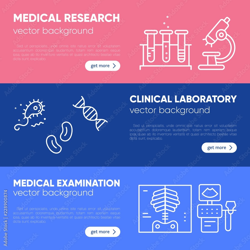 Vector template for clinic, laboratory, medicine. Medical equipment ...