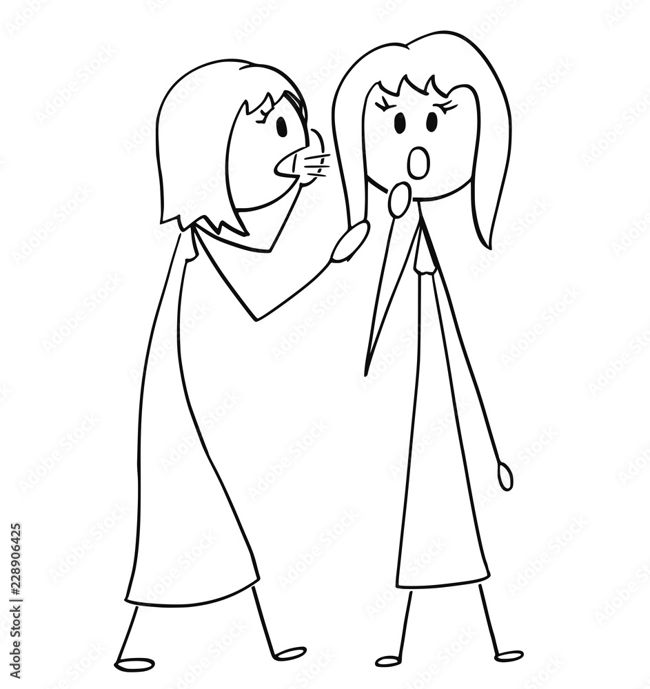 Cartoon stick drawing conceptual illustration of woman or businesswoman ...