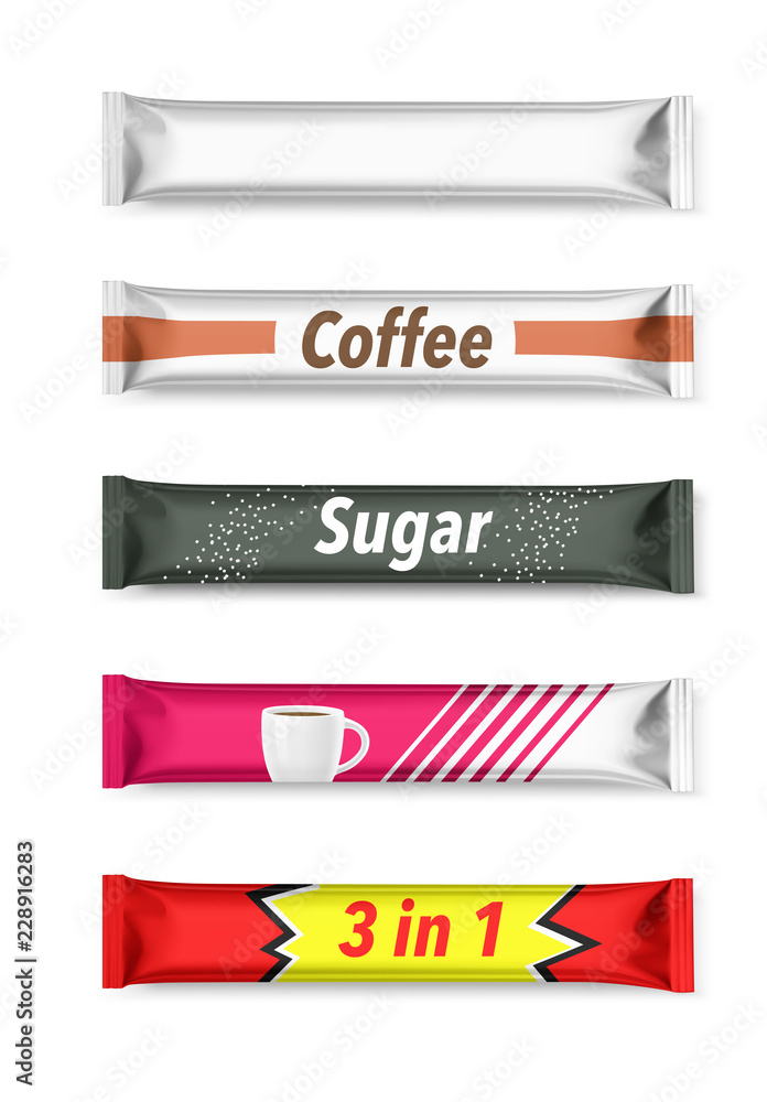 Blank mockup of packaging stick. Vector illustration. Can be use for ...