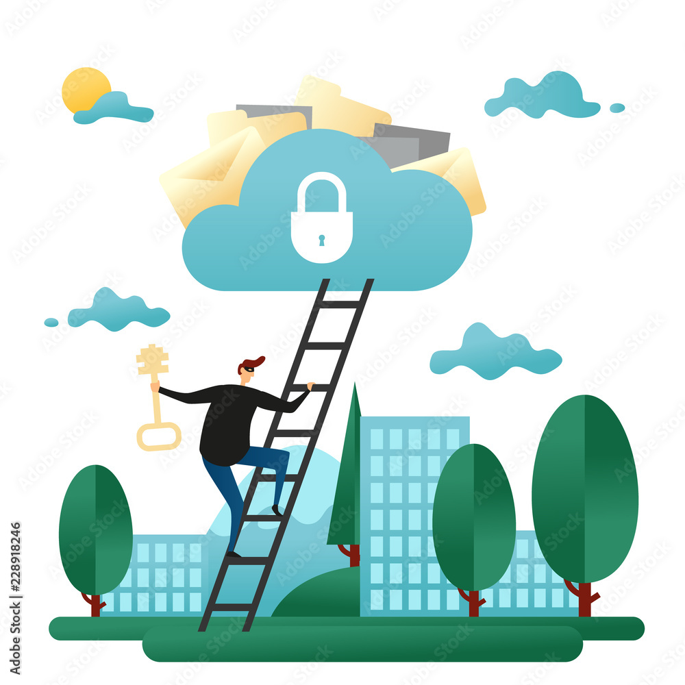 Hacker is Trying to Break the Cloud Storage Protection. Security Cloud ...