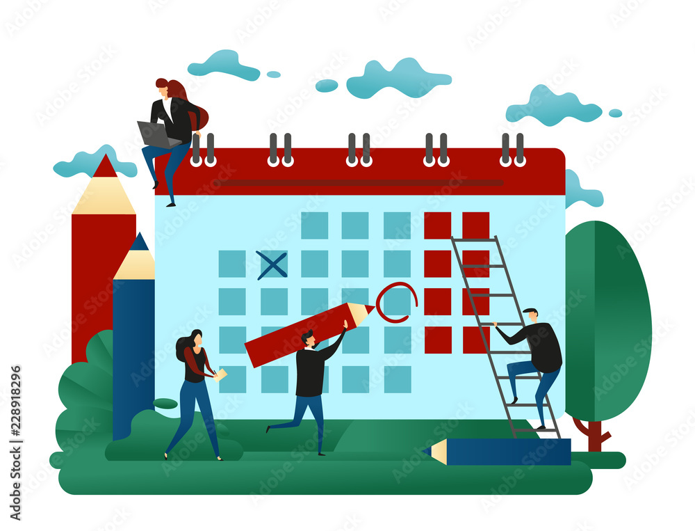 Office Cooperative Teamwork Plan. Big Calendar Planning and Scheduling ...