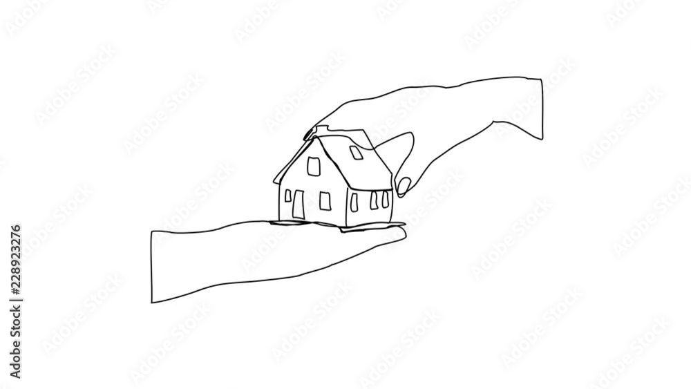 Vidéo Stock Animated sketch vector drawing doodle real estate buy sell ...