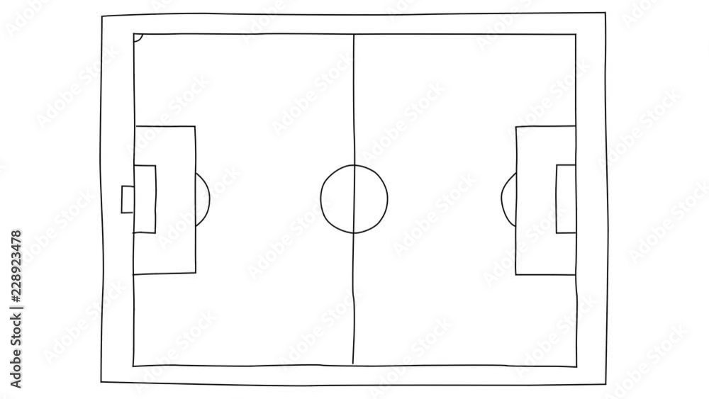 Animated sketch vector self drawing doodle isolated football soccer ...