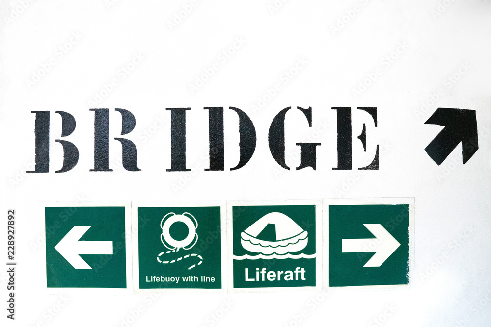 Ship or vessel emergency international signs. liferaft, lifebuoy ...