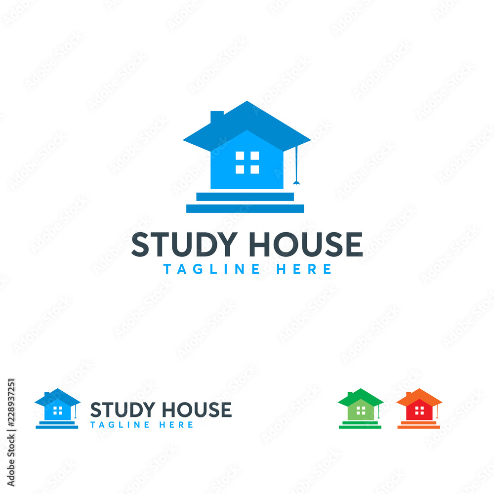 Study House Logo designs concept vector, Education House logo template ...