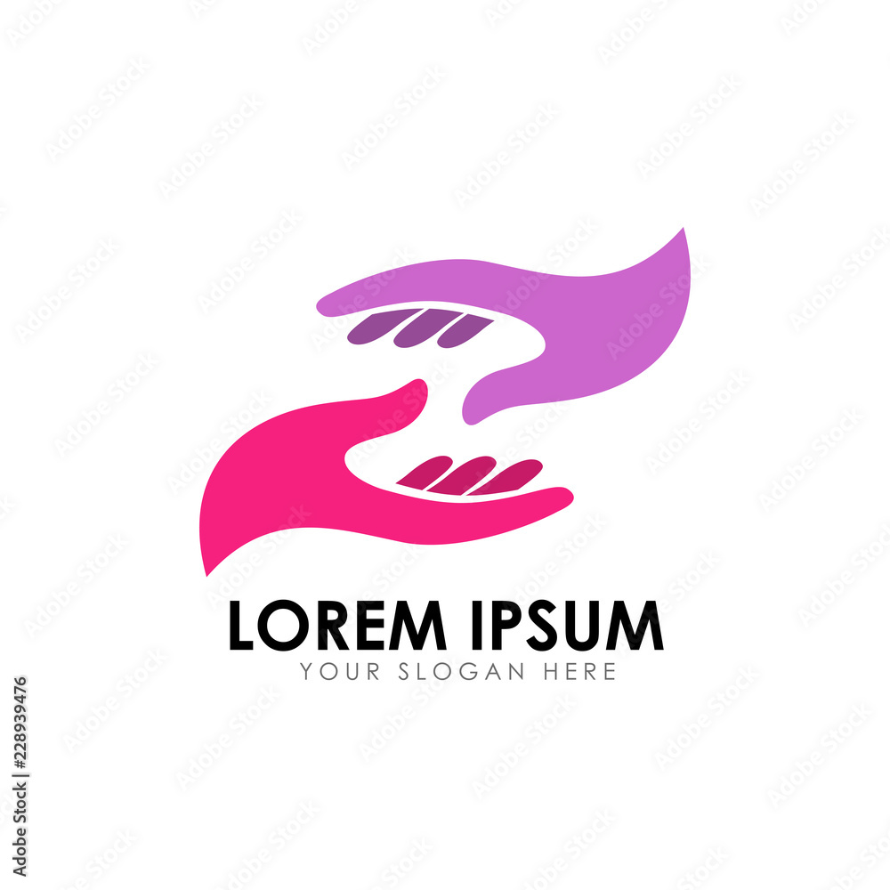 hand care logo design template. hand care vector icon illustration ...