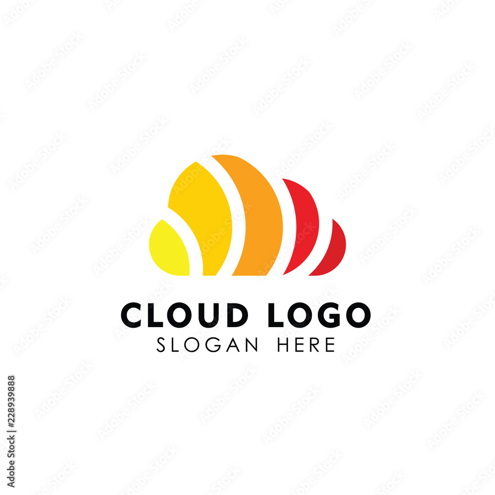 colorful cloud logo design template Stock Vector | Adobe Stock