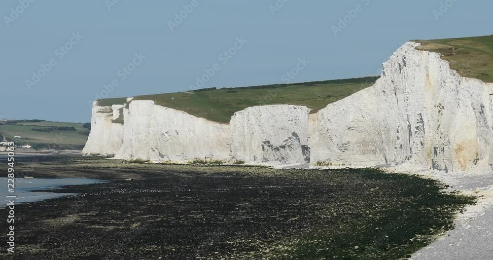 Dover England White Cliff along beach English Channel. White Cliffs of ...