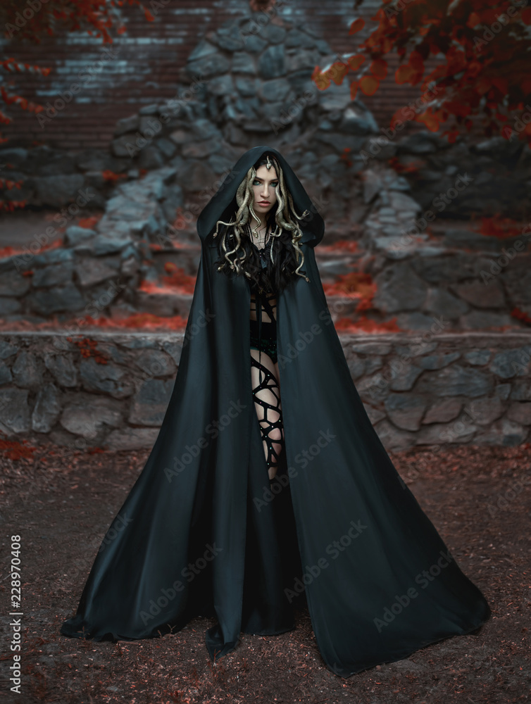 Medusa Gorgona Goddess turning a gaze into a stone. It stands on the ...