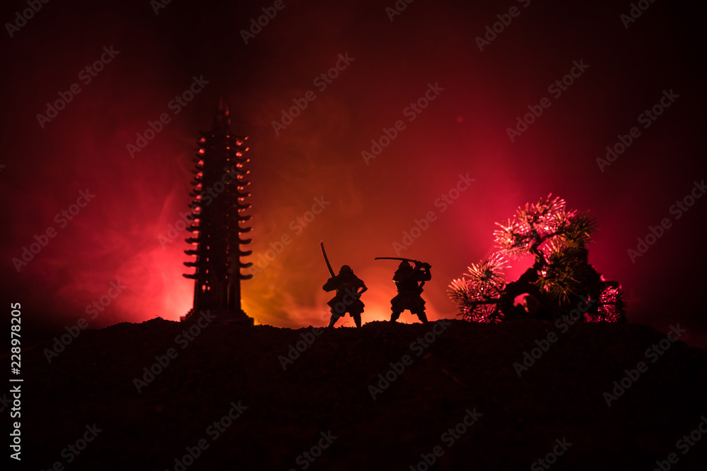 Two Samurai Fighting