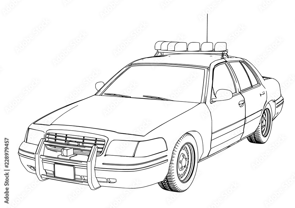 police car sketch vector Stock Vector | Adobe Stock