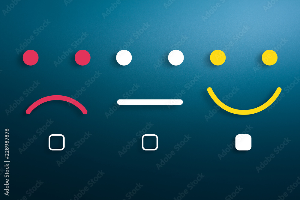 Customer service experience and satisfaction survey concept with happy ...