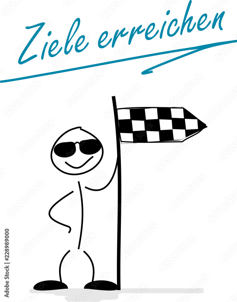 cooles Strichmännchen erreicht Ziele, Erfolg Stock Vector | Adobe Stock