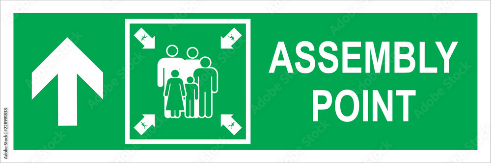 assembly point signs Stock Illustration | Adobe Stock