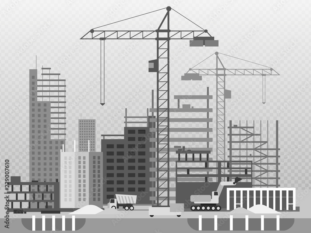 Building Under Construction Vector