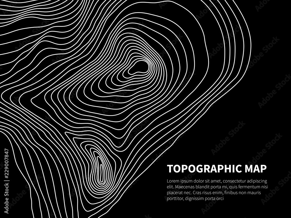 Contour map. Cartography line relief graphic vector geometric ...