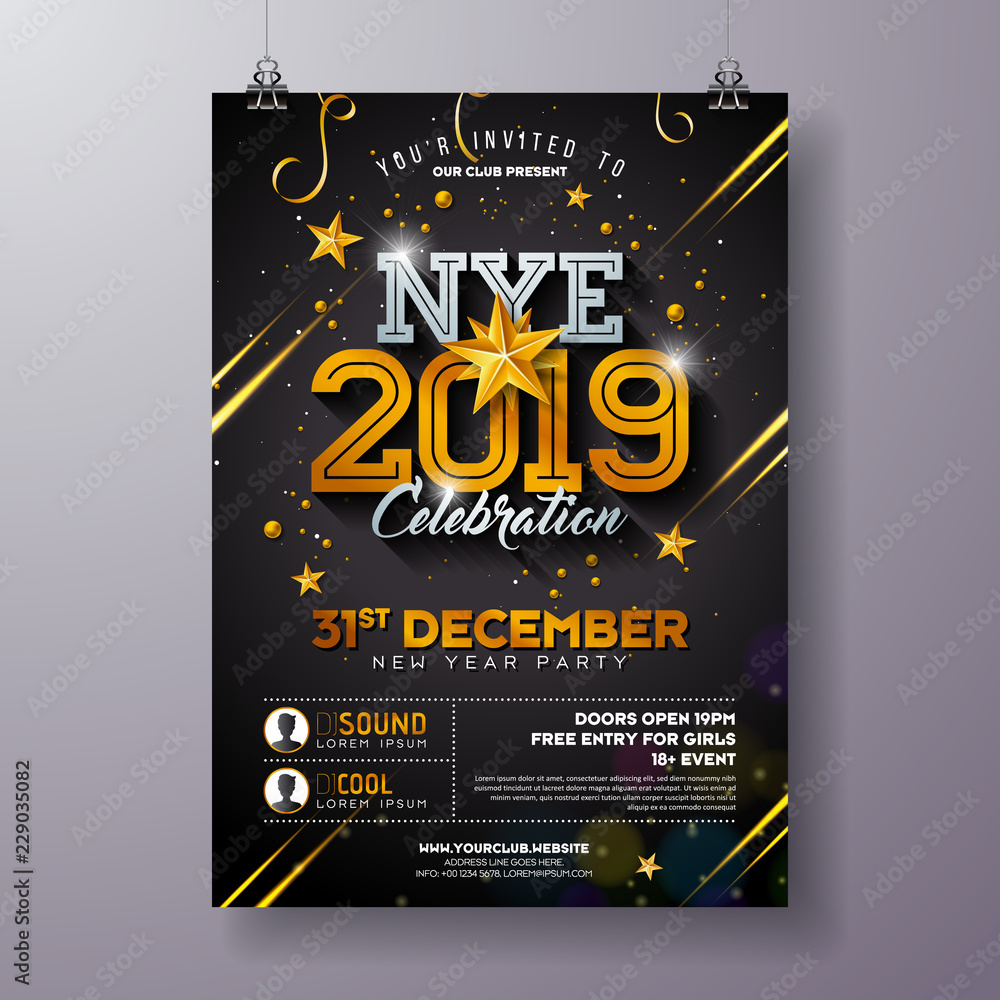 Event Poster Samples New Year Party Celebration Poster Template Design