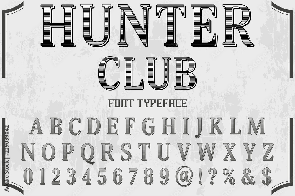 Font. Typeface. Script. Old style - vintage script font. Vector ...