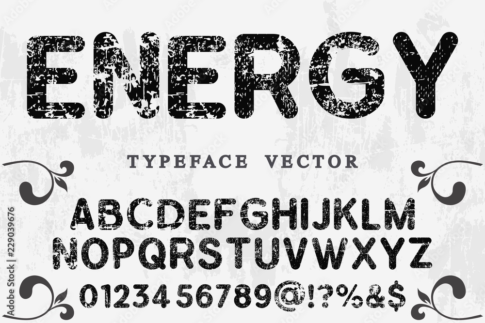 Font. Typeface. Script. Old style - vintage script font. Vector ...