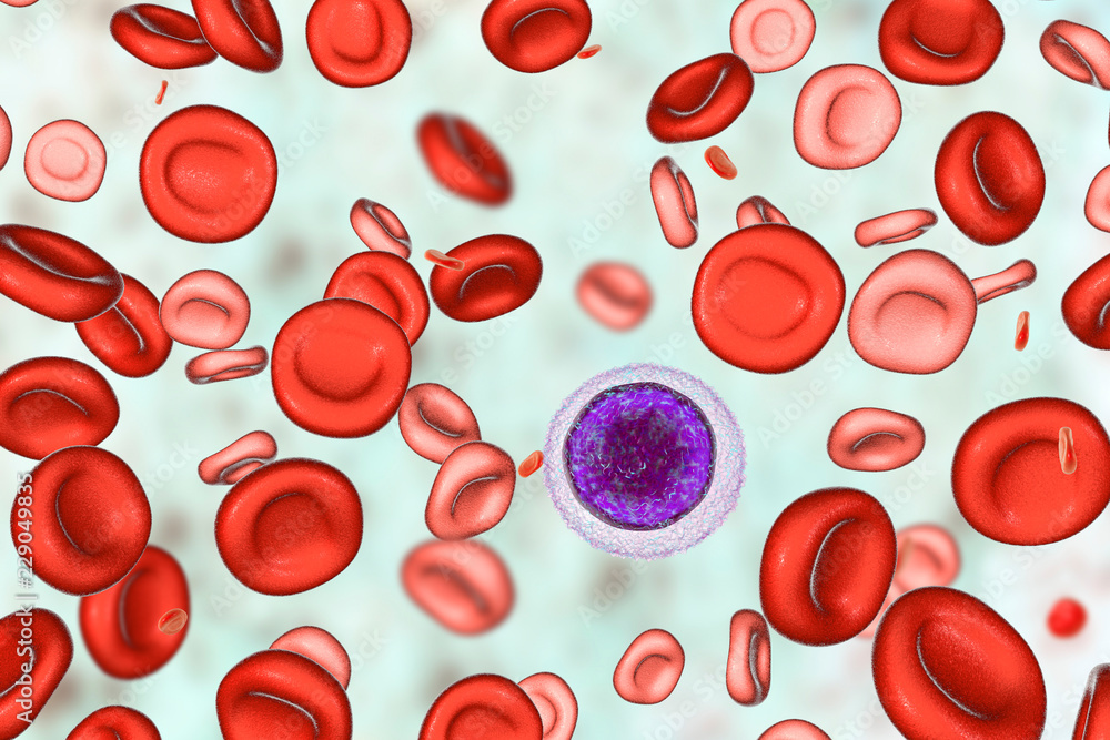 Hemotransfusion in treatment of anemia, 3D illustration showing two ...
