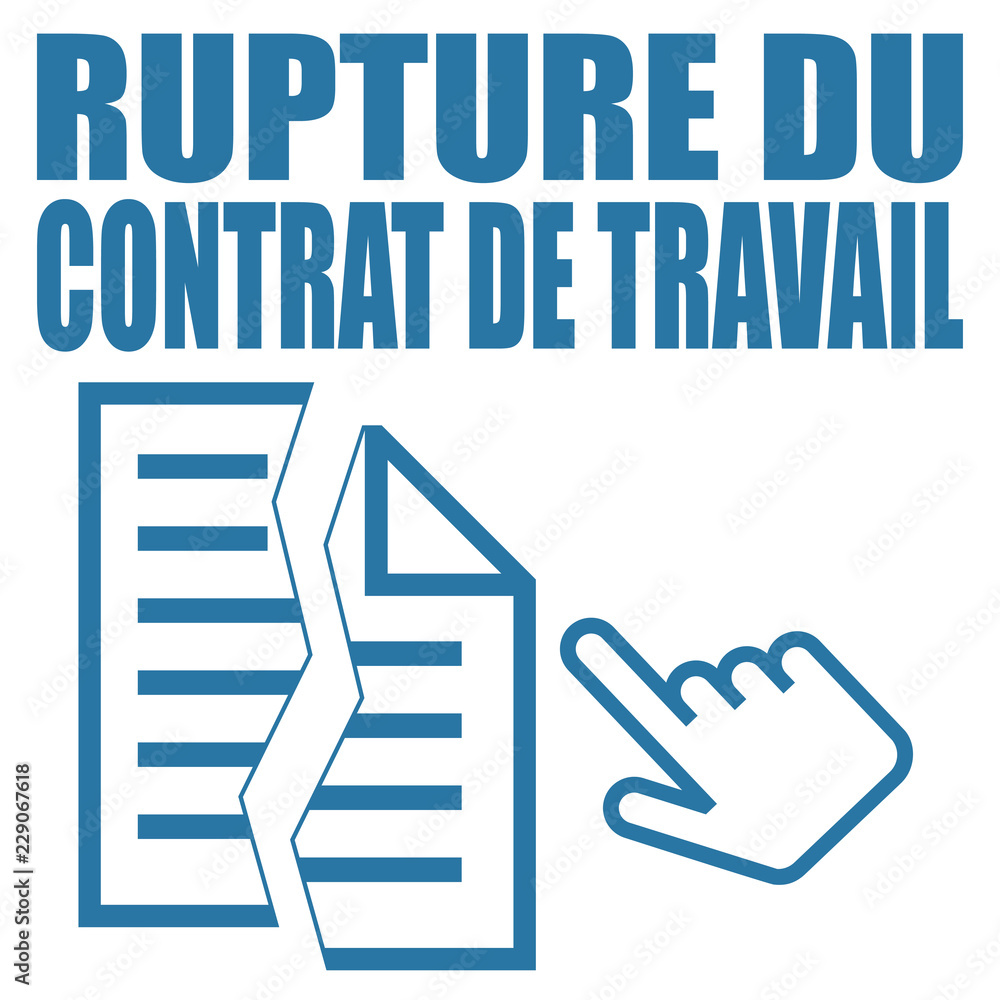 Logo rupture du contrat de travail. Stock Vector | Adobe Stock