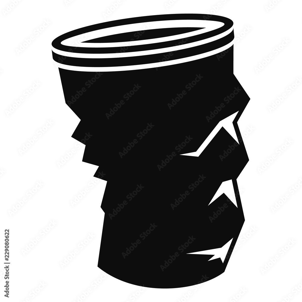Garbage plastic glass icon. Simple illustration of garbage plastic ...