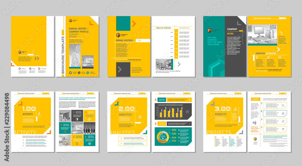 Brochure creative design. Multipurpose template with cover, back and ...