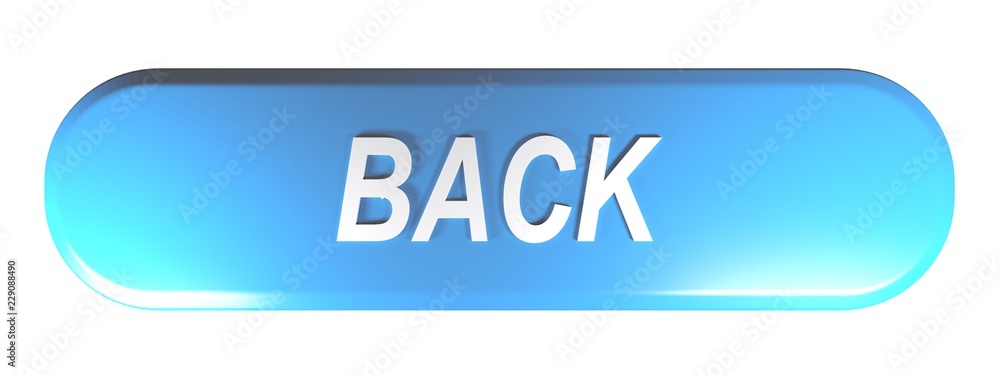 Blue rounded rectangle push button BACK - 3D rendering Stock ...
