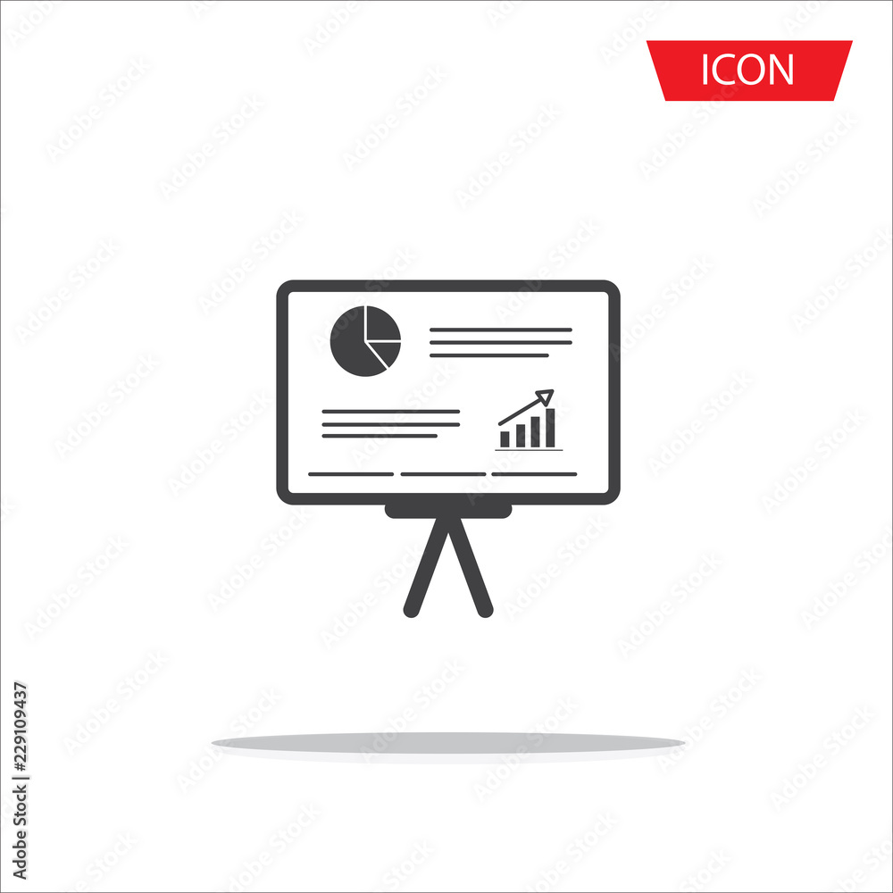 Statistics, accounting vector icons, Charts, presentation and pie chart ...