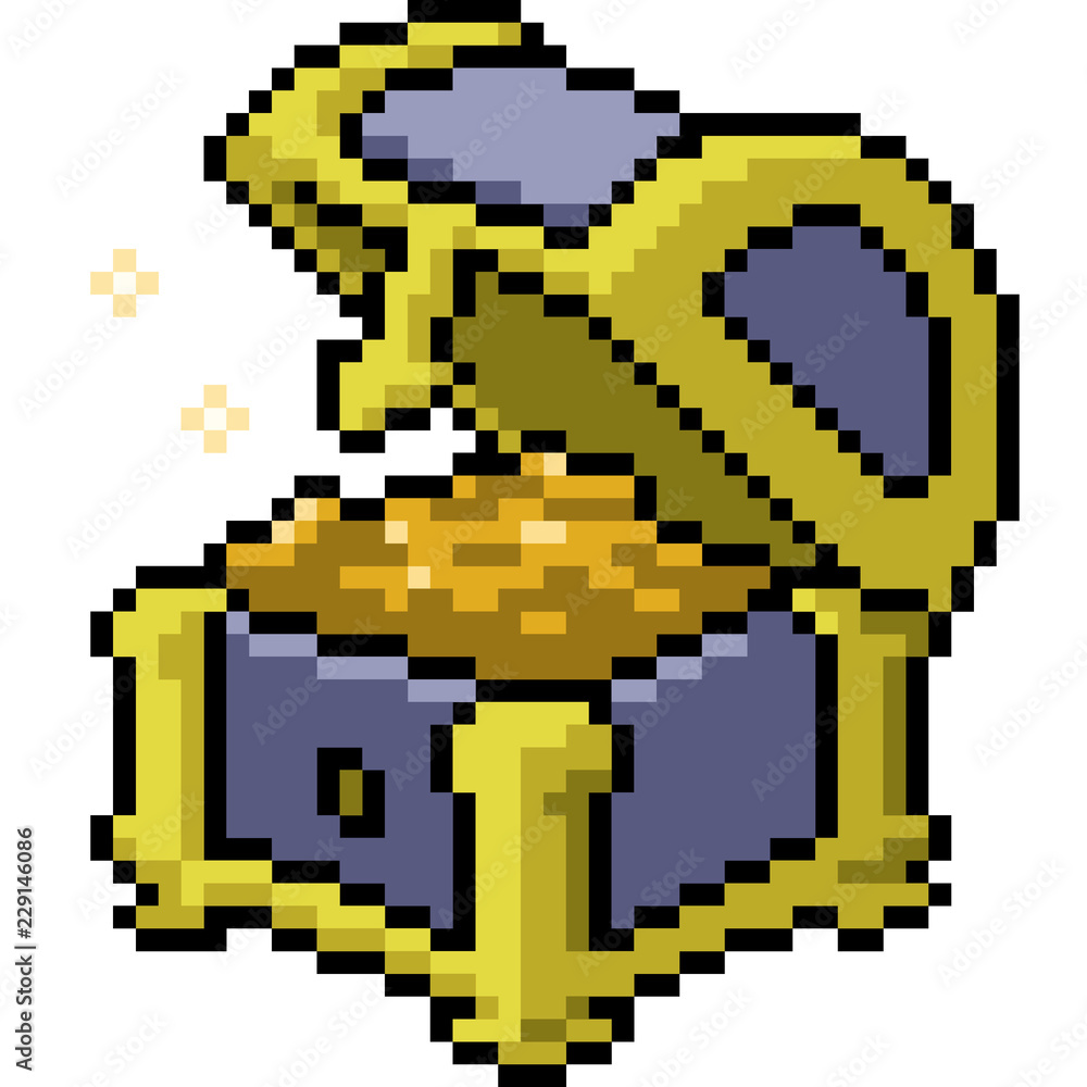 vector pixel art gold treasure Stock Vector | Adobe Stock