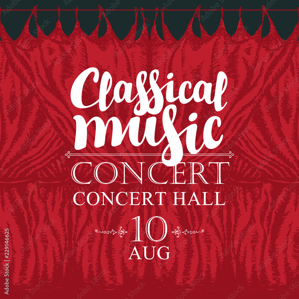 classVector poster for a concert of classical music in vintage style ...