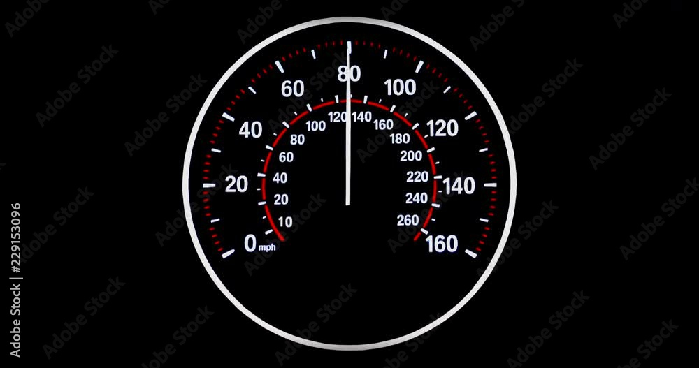 Vidéo Stock Speedometer going to max speed through the gears and ...