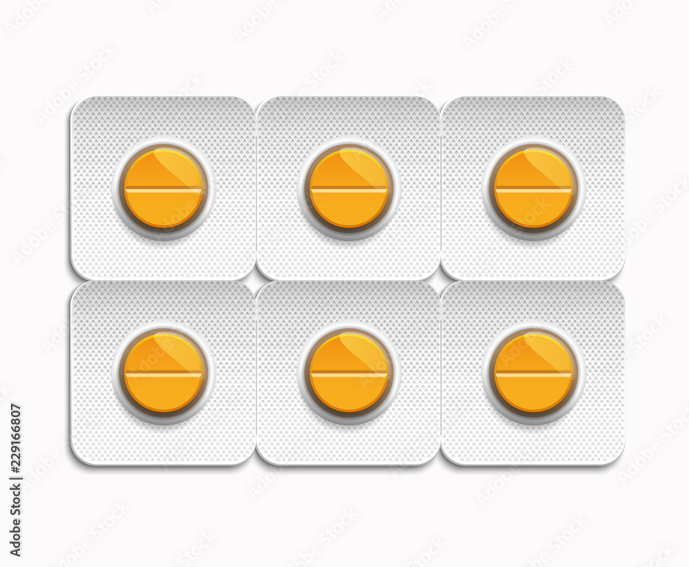 Medicine pill in Blister Pack on white background , pharmaceutical ...