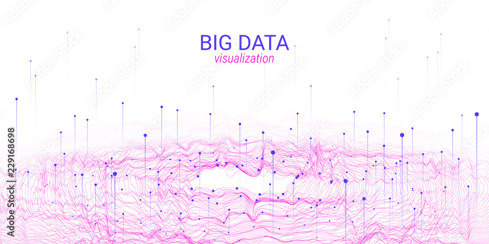Wave 3D Big Data Visualization. Analysis Infographic. Stock Vector ...