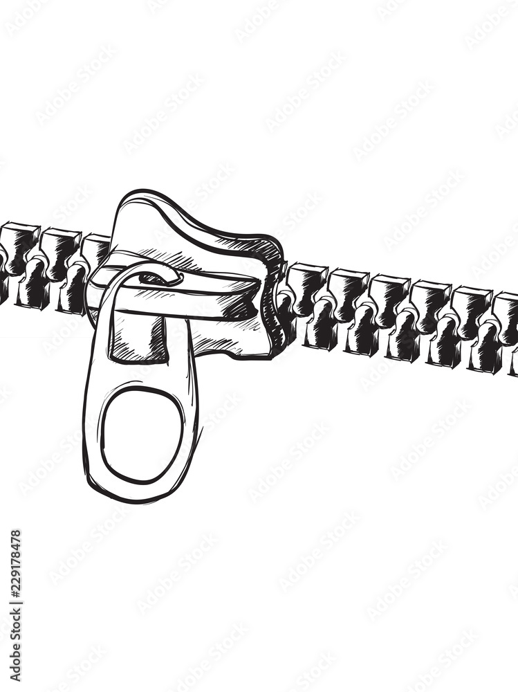 Cloth Zip Clipart Black And White