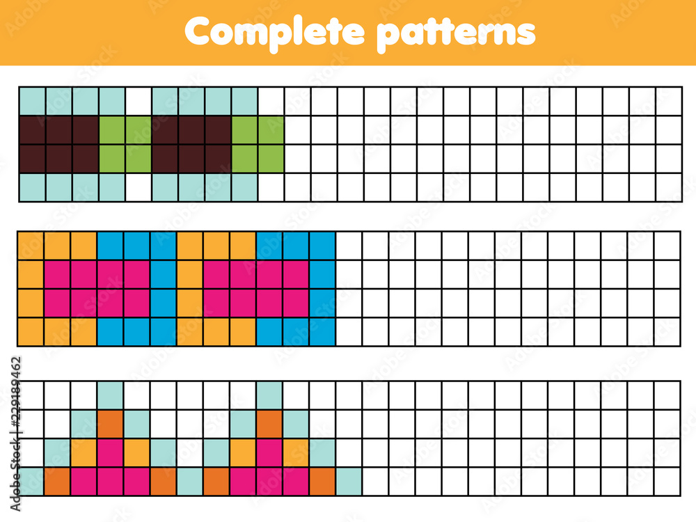 Coloring page with abstract geometric patterns. Educational game for ...