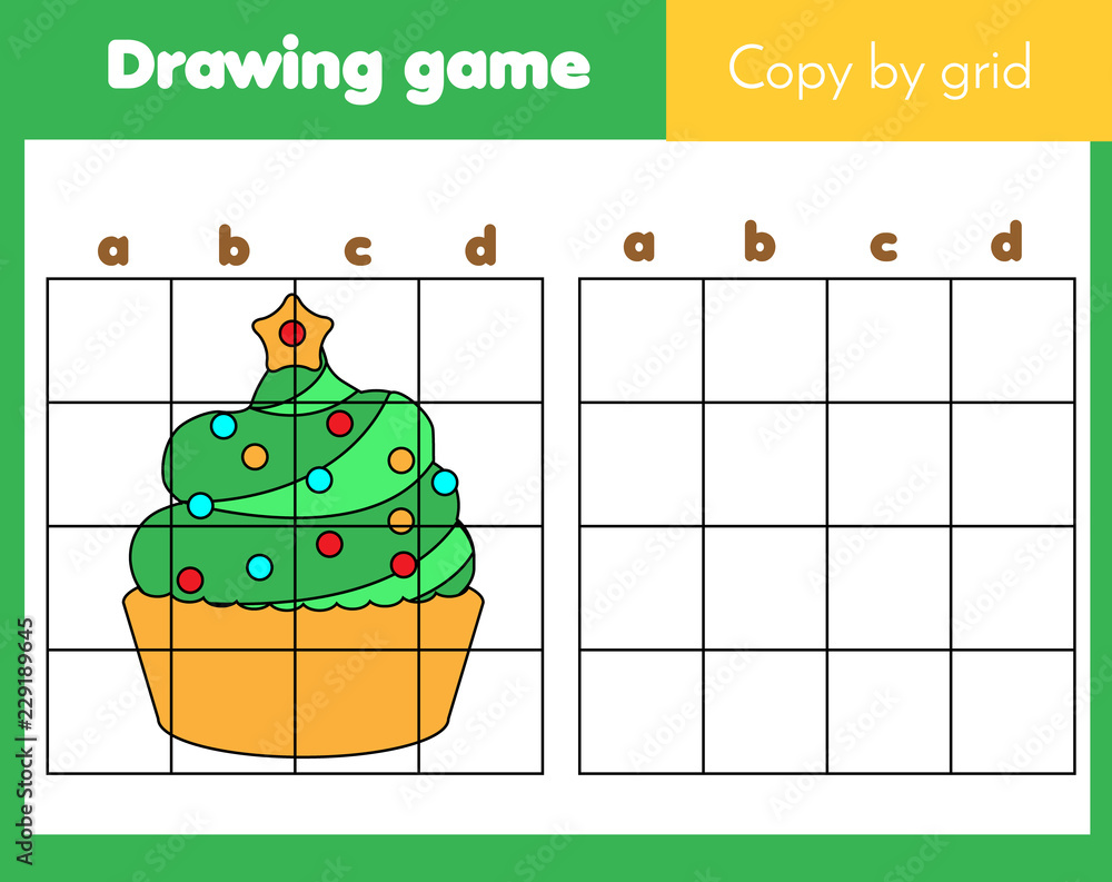 Grid copy worksheet. educational children game. Printable Kids activity ...